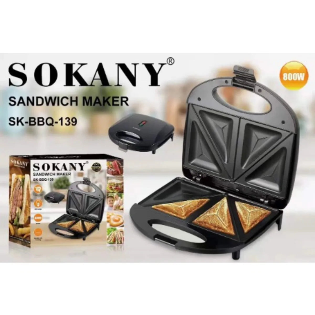 SOKANY SANDWICH MAKER - SK-BBQ-139 – myFaida